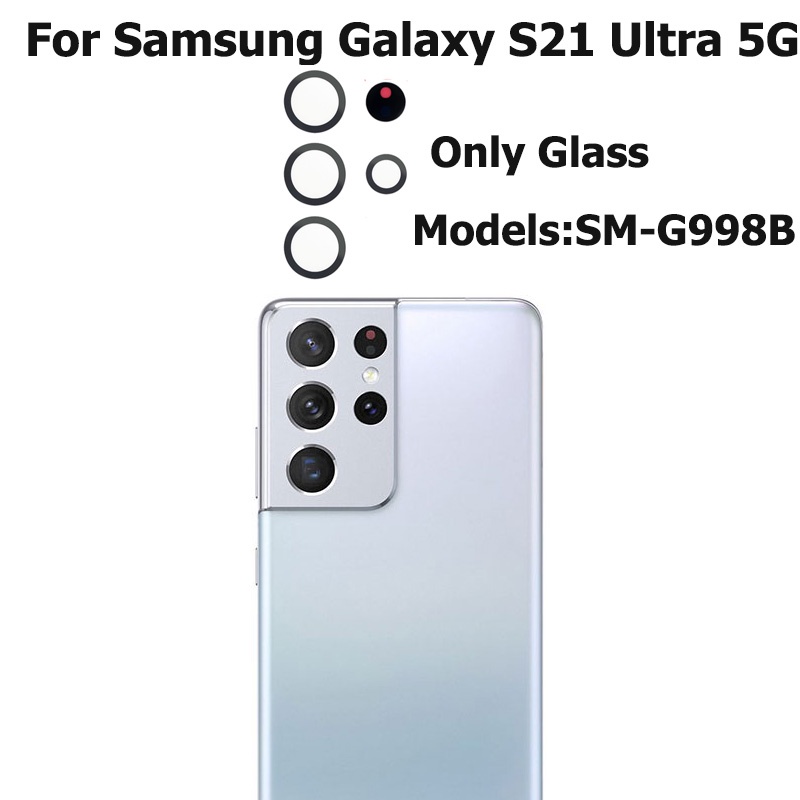 For Samsung Galaxy S21 Ultra 5G Back Camera Glass Lens With Sticker ...