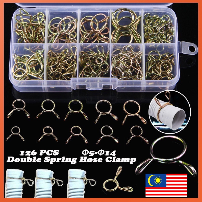 Air Tube Clamp 126PCS Fuel Line Hose Tubing Spring Clip Kit Oil Pipe ...