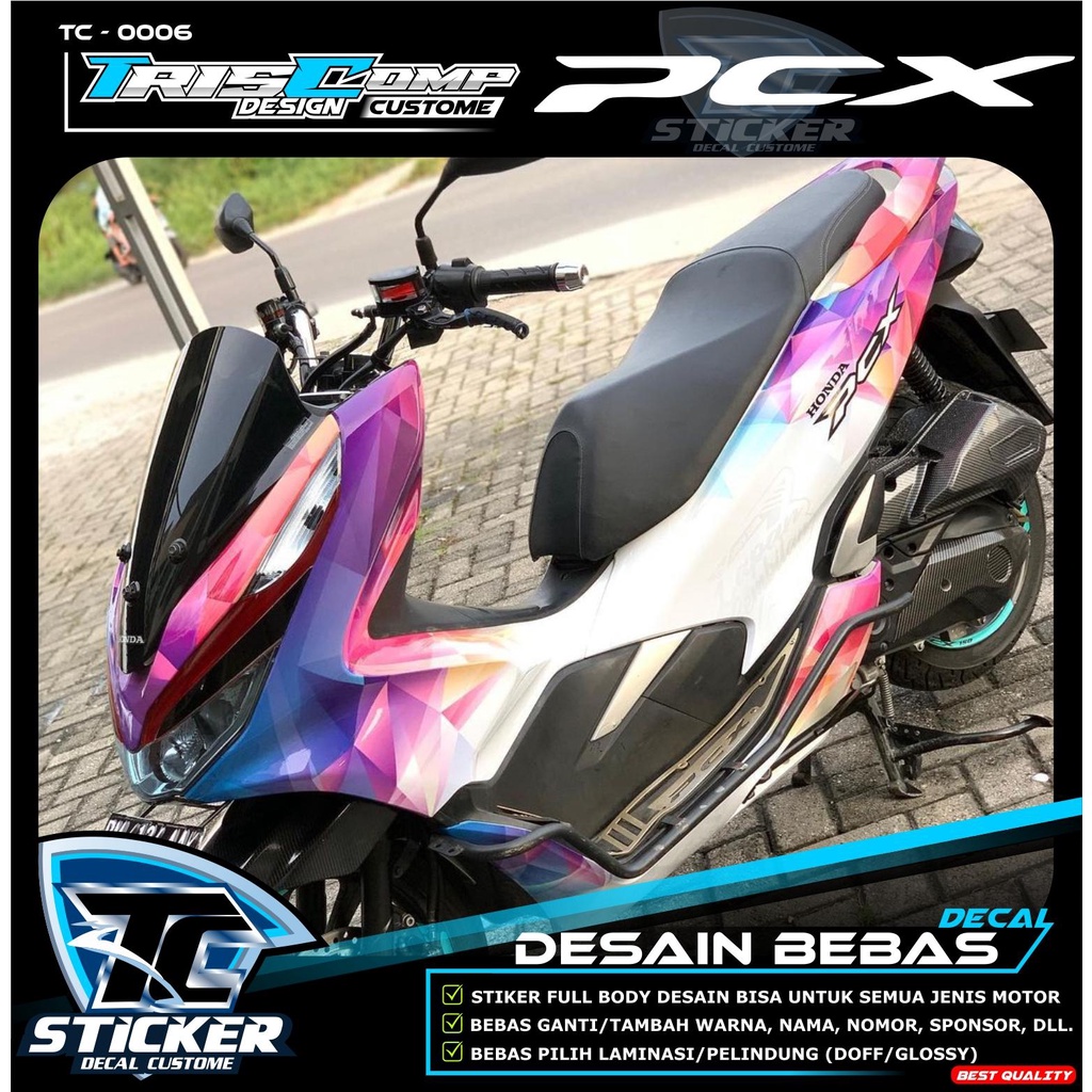 Decal Sticker Full Body Motorcycle Honda PCX 150 Latest Design Free Of ...