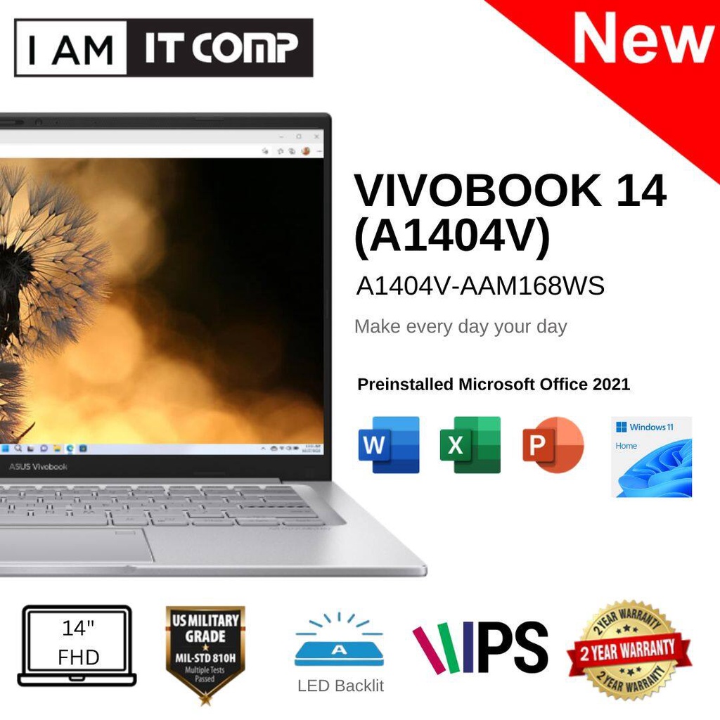 ASUS VIVOBOOK 14 (A1404V) i5-1335U/8GB/512GB SSD/14" FHD/UHD Graphics ...