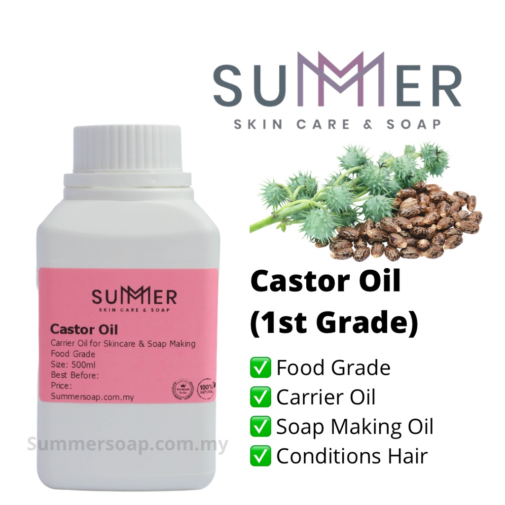 Summer Soap Castor Oil 500ml Pure Cold Pressed 1st Grade 高级蓖麻油 | Shopee ...