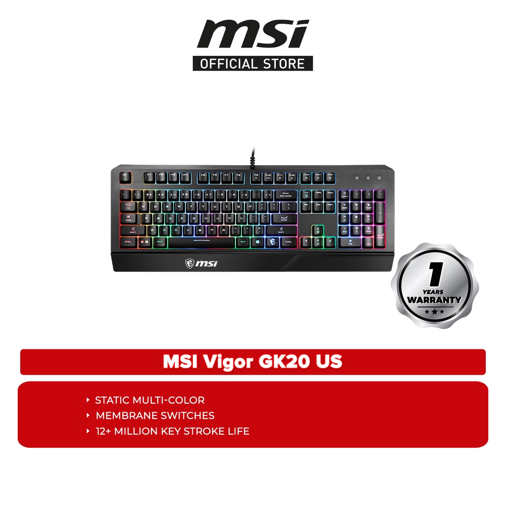 MSI Vigor GK20 Gaming Keyboard | Shopee Malaysia