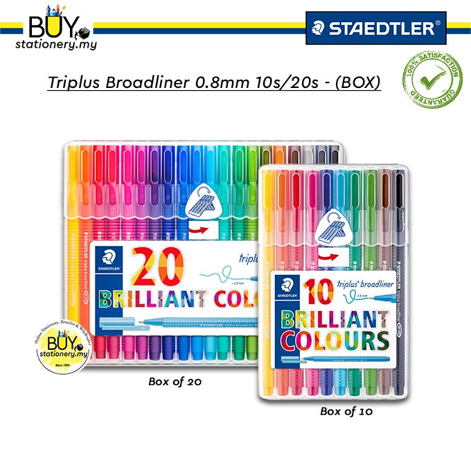 【BuyStationery.my】Staedtler 0.8mm Triplus Broadliner Colour Pen 10s/20s ...
