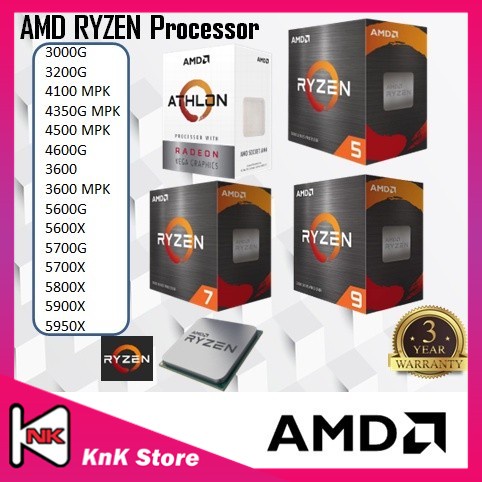 AMD RYZEN 3/5/7/9 CPU PROCESSOR [3000G/3200G/3400G/3600/4100/4350G/4500 ...