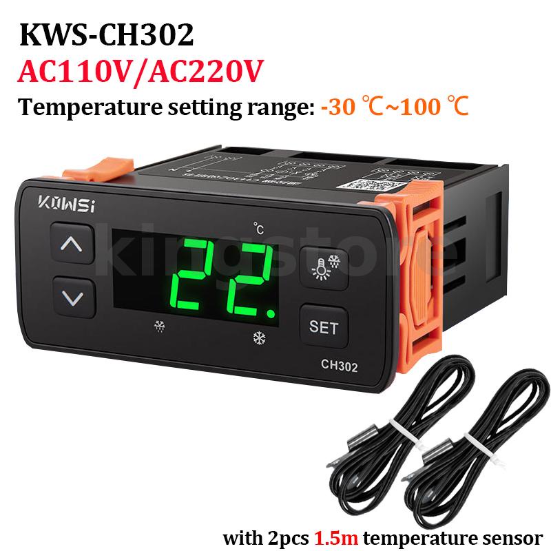 KWS-CH302 Smart Temperature Controller with Dual Sensors for ...