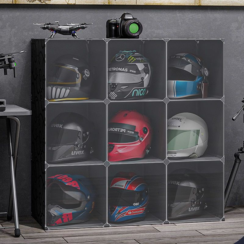 Hat cabinet home Helmet storage rack motorcycle Toy storage box display ...