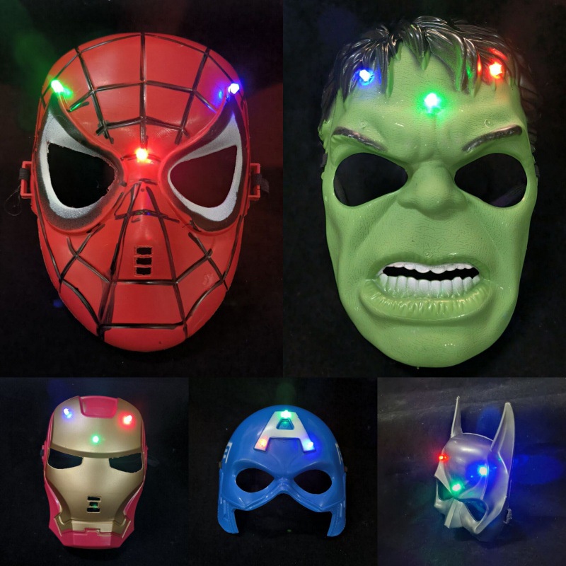 LED Mask Captain America Cosplay Costume Mask Shield Set Marvel The ...