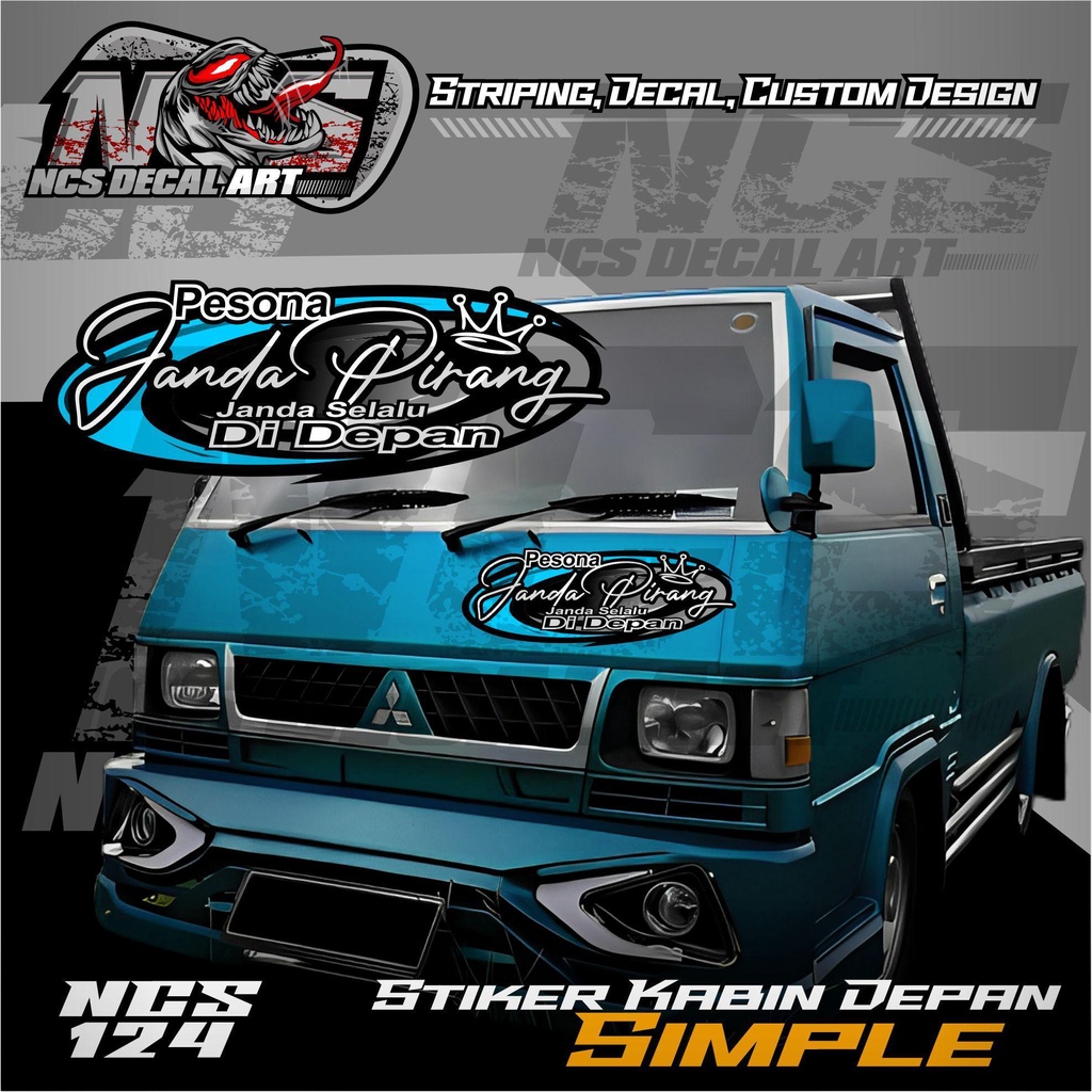 Simple Variation Decal Stickers for Front Cabins, Glass, Car Body and ...