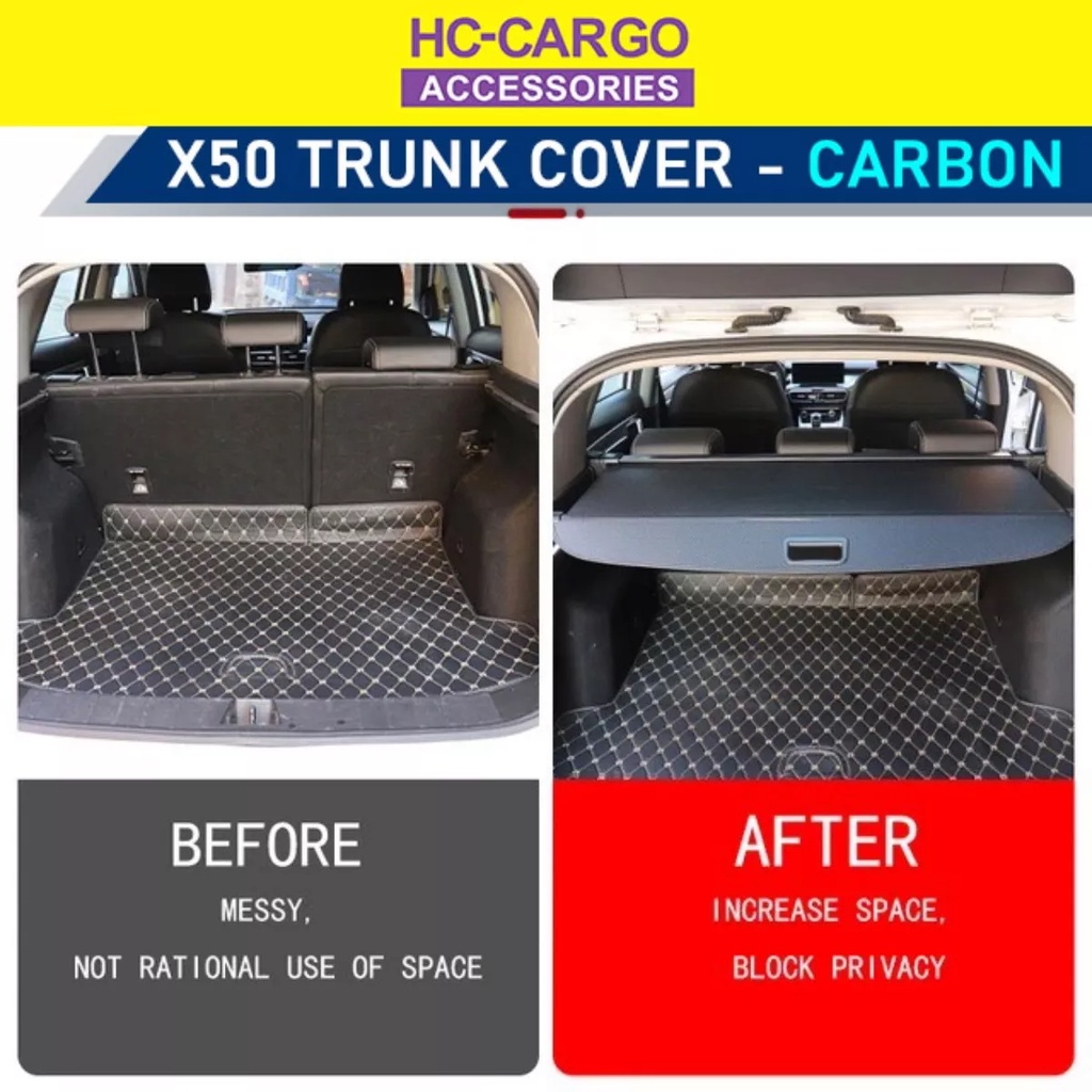 Hc Cargo Proton X50 Carbon Retractable Trunk Cover Rear Cargo Boot ...