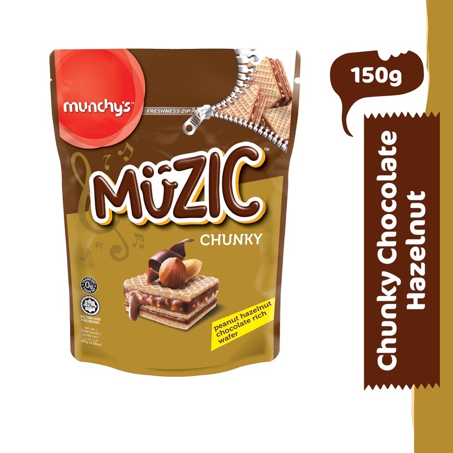 Munchy's Muzic Chunky Chocolate Hazelnut Wafer Bites 150g | Shopee Malaysia