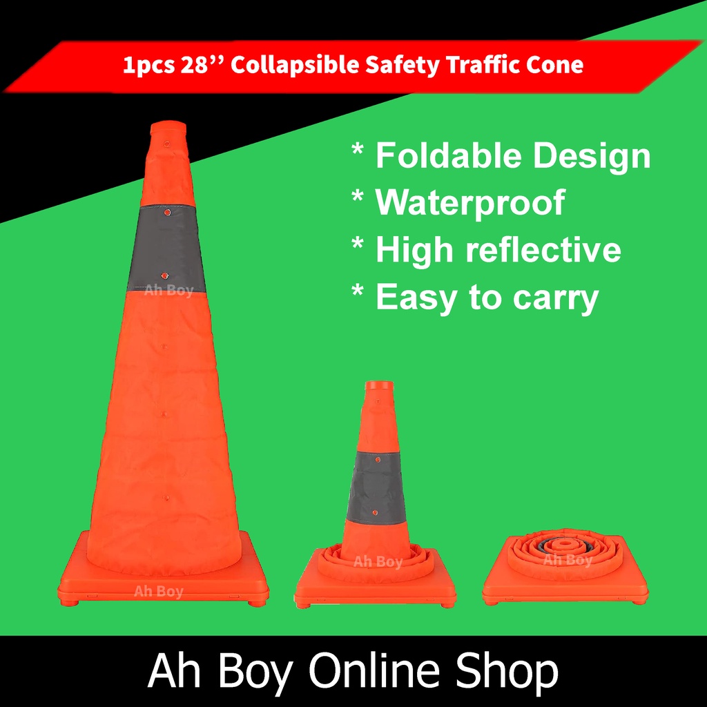 27'' 70cm Flexible Portable Safety Reflective Traffic Cone Multi ...