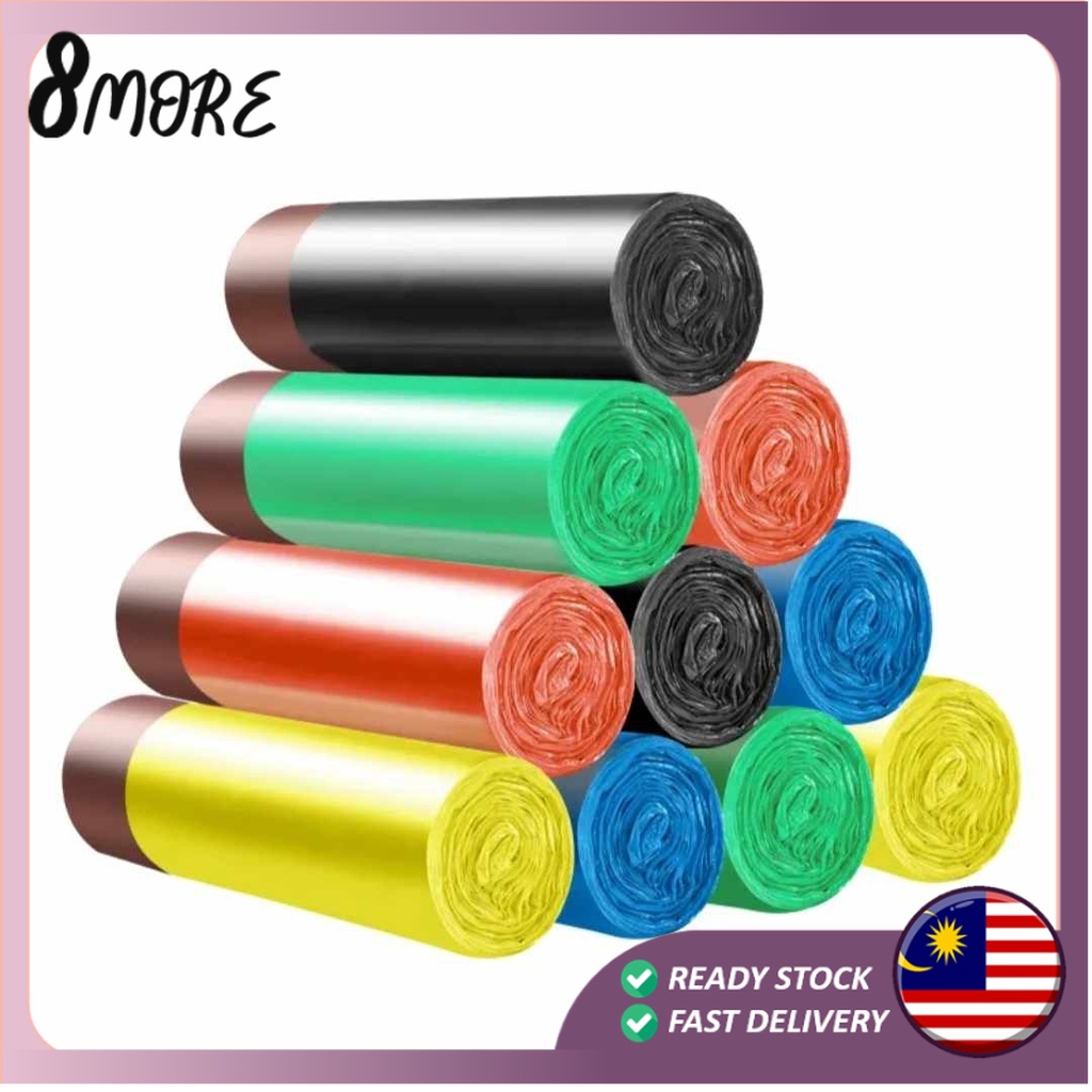 15pcs/roll Rubbish Bag with string Garbage Bag Trash Bag with Rope ...