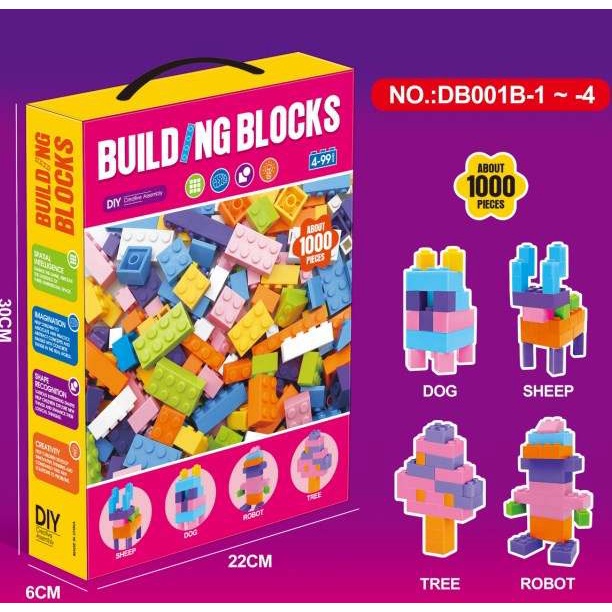 1000 pcs Mix Building Blocks Compatible Bricks Block Kids Toy Toys ...