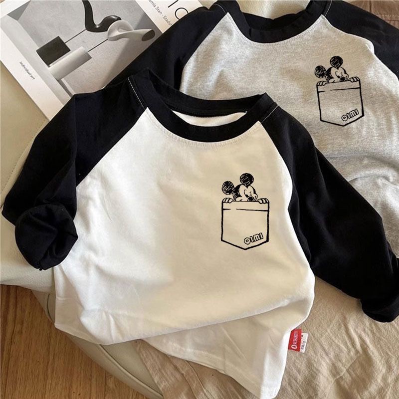 [1-14Y] Korean Style 100% Cotton Unisex Kid Tshirt Long Sleeves Autumn ...