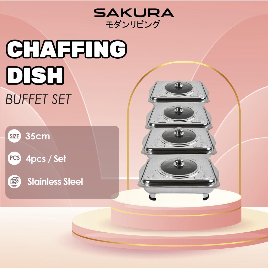 SAKURA Chafing Dish Buffet Set (4pcs) | Shopee Malaysia