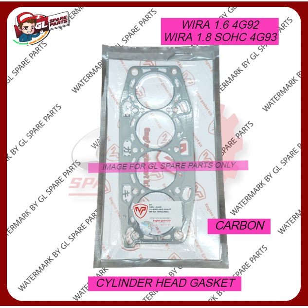 CYLINDER HEAD GASKET (CARBON) PROTON WIRA 1.6 4G92 WIRA 1.8 SOHC 4G93 ...