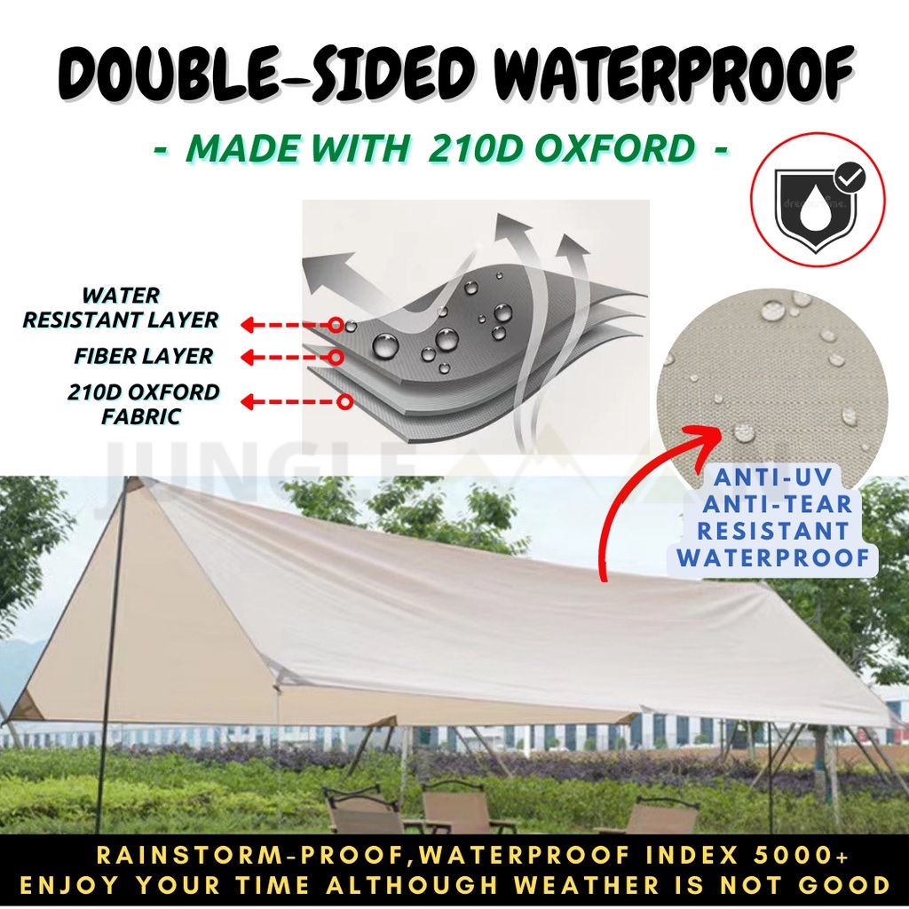 Flysheet Camping Waterproof Fly Sheet Camping Flysheet With Pole Set ...