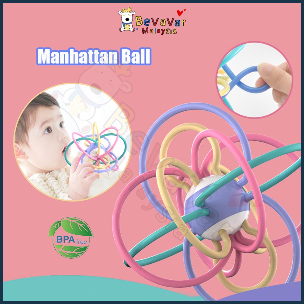 Bevavar Baby Winkel Rattle Handbell Teether Sensory Toys Activity Toy ...