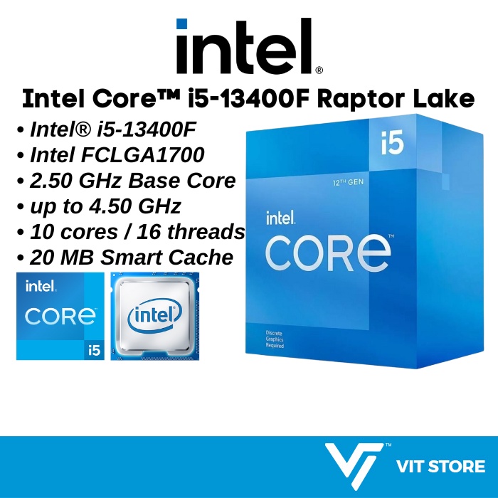 13th Gen Intel Core i5-13400 / i5 13400F Desktop Processor CPU LGA1700 ...