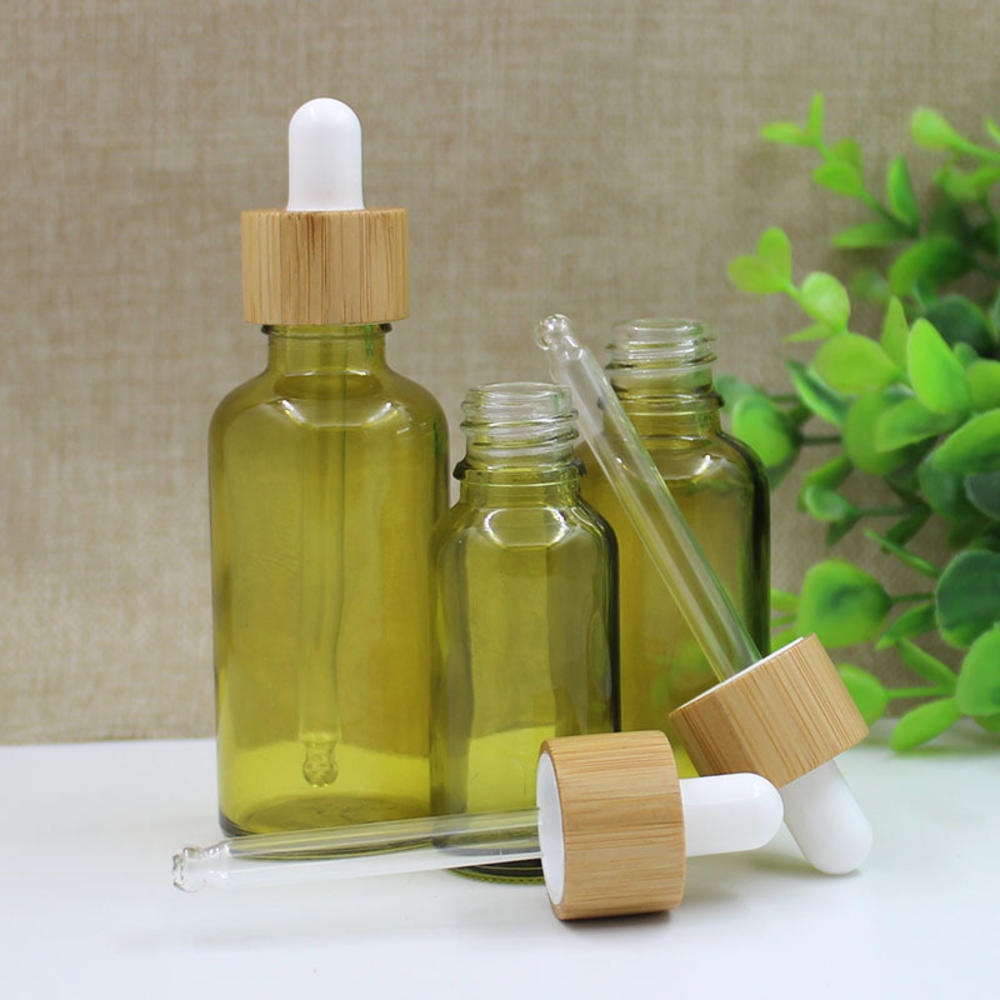 5-100ml olive green essential oil sub-bottling glass bottle cosmetics ...