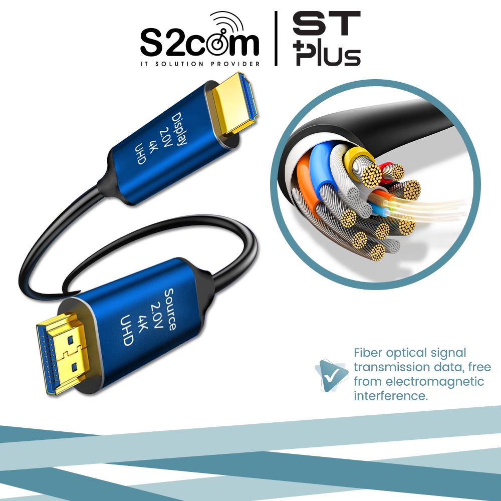 Fiber HDMI 2.0 4K 60Hz Fiber Optic HDMI Cable | Shopee Malaysia