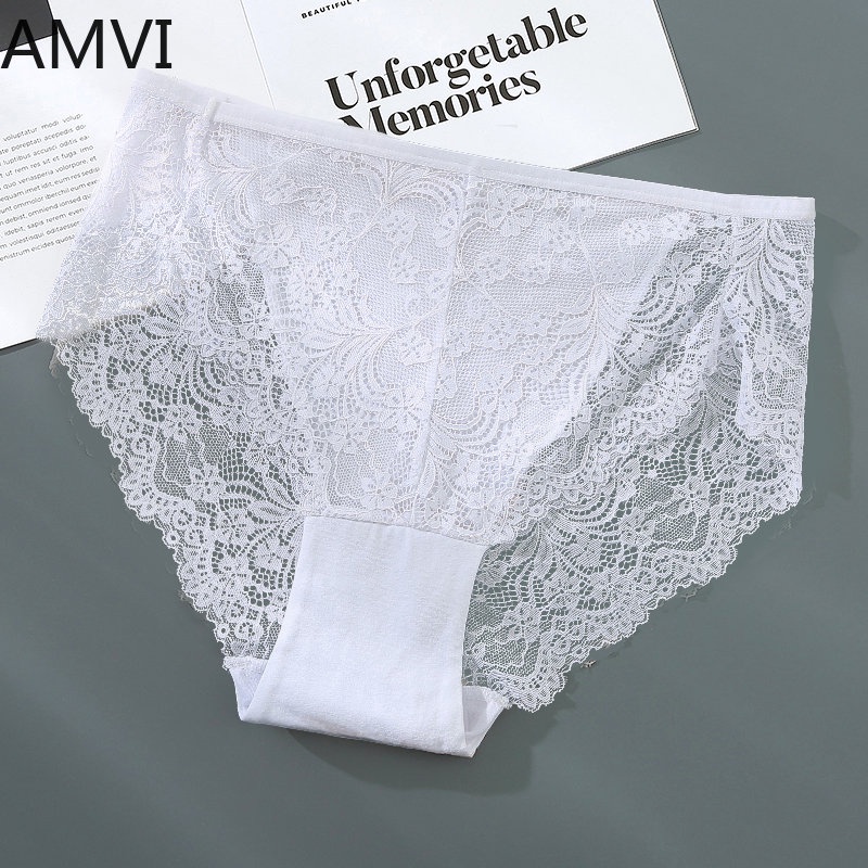 AMVI L-XXXXL Panty Plus Size for Women 8 Colors Lace Panties Ladies Underwear Floral Sexy ...
