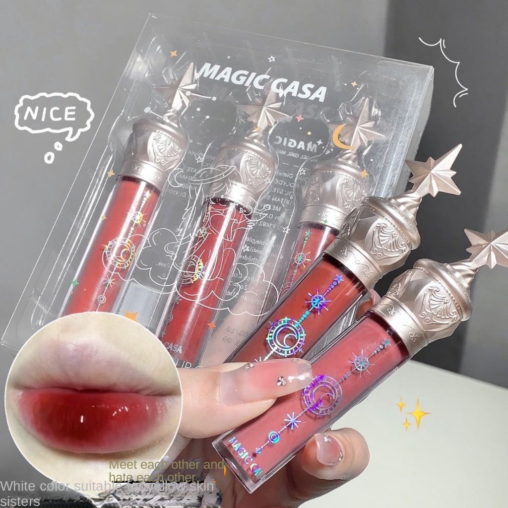 MAGIC CASA Little Stars Mirror Surface Lip Gloss Moisturize Lasting Not ...