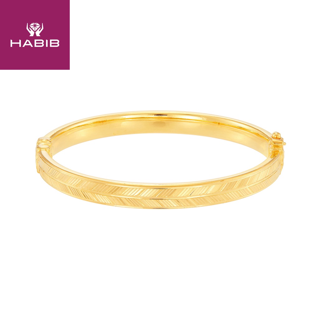HABIB 916/22K Yellow Gold Bangle BK16260223 | Shopee Malaysia