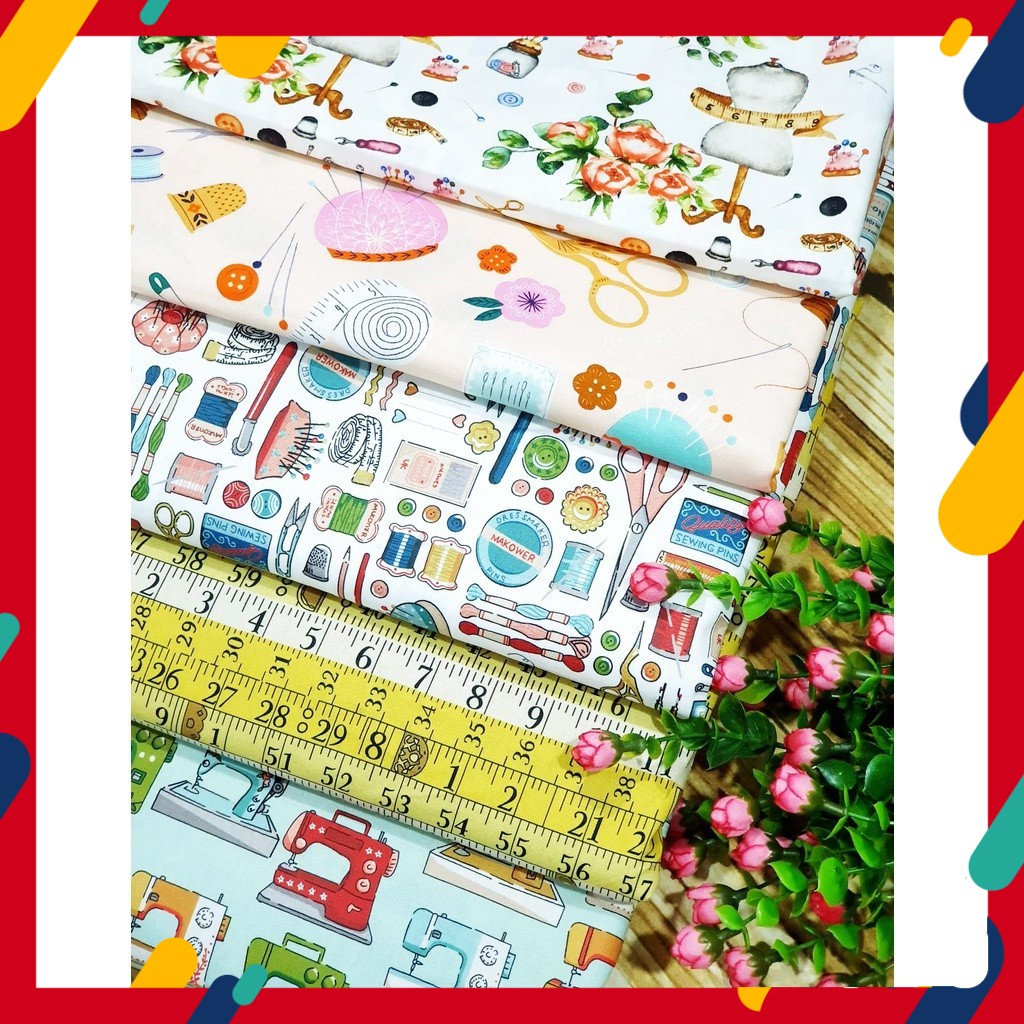 Sewing Jahit Mesin Paris Designer Cotton Kain Fabric Craft Beg Craft ...
