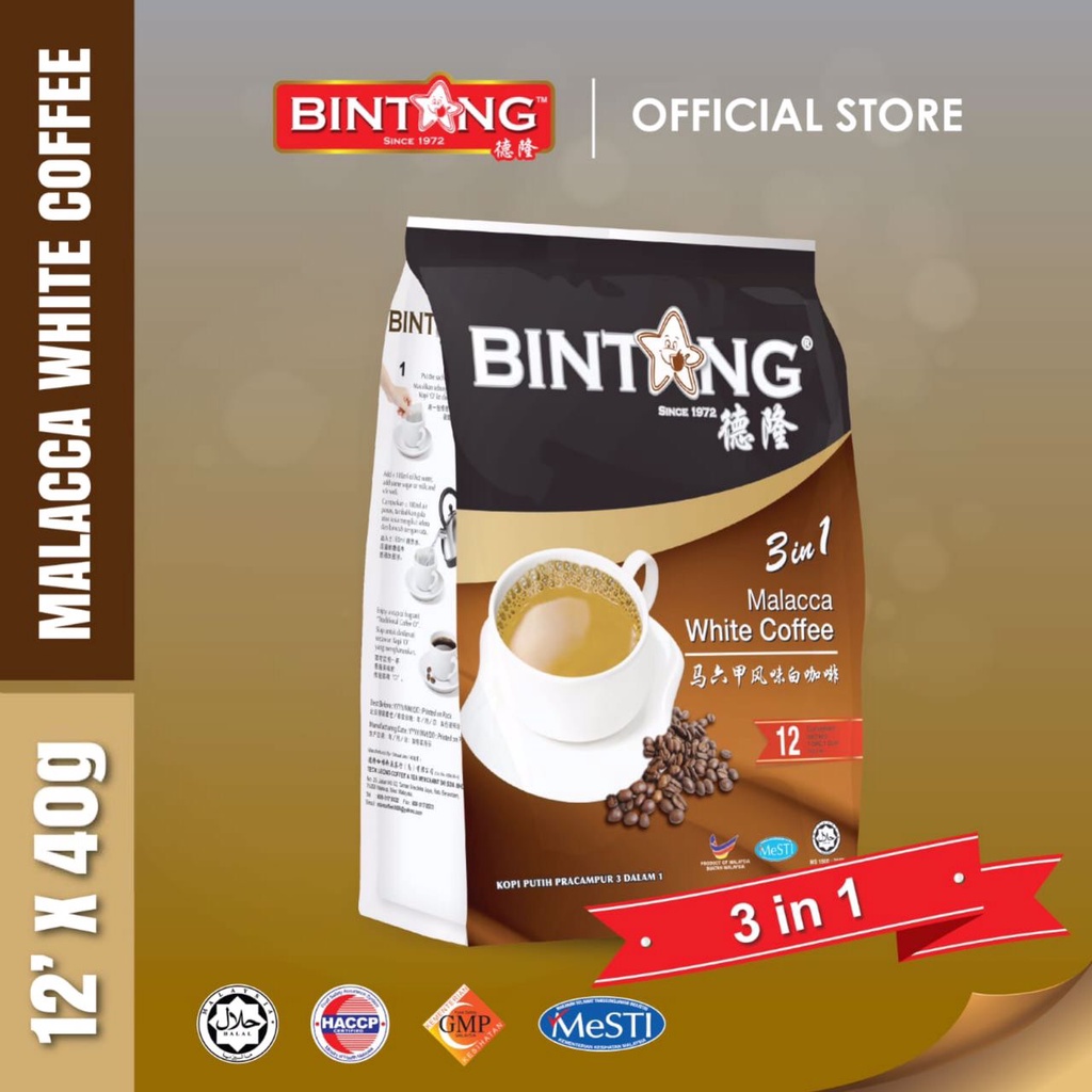 BINTANG 3 in 1 Malacca White Coffee - 40g x 12 sachets | Shopee Malaysia