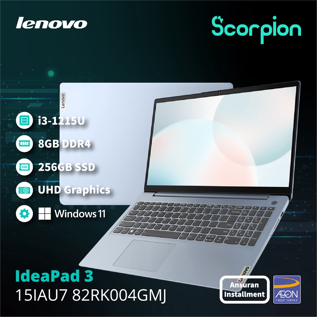 Lenovo IdeaPad 3 15IAU7 Laptop（Aeon Credit Services-36 Monthly ...