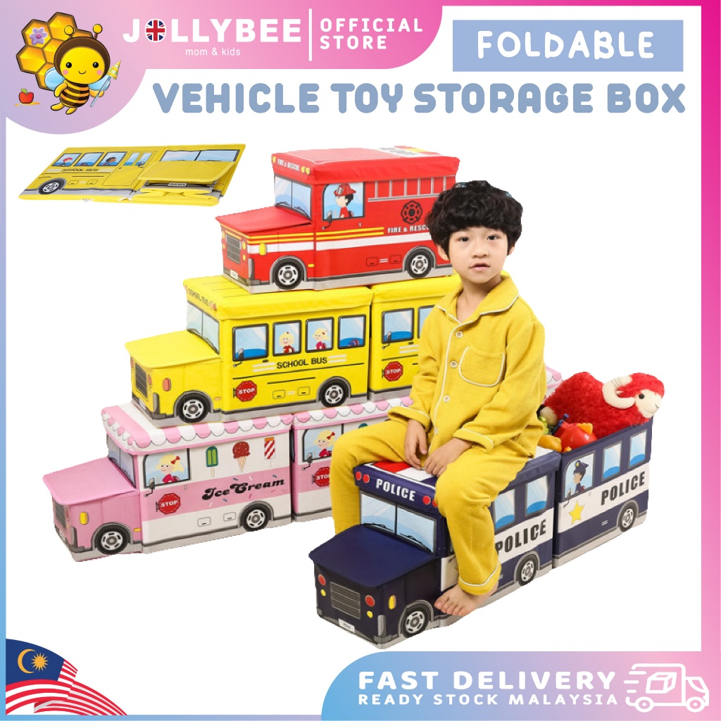 Kids Vehicle Toy Storage Box Foldable Toy Storage Car Organizer Box ...