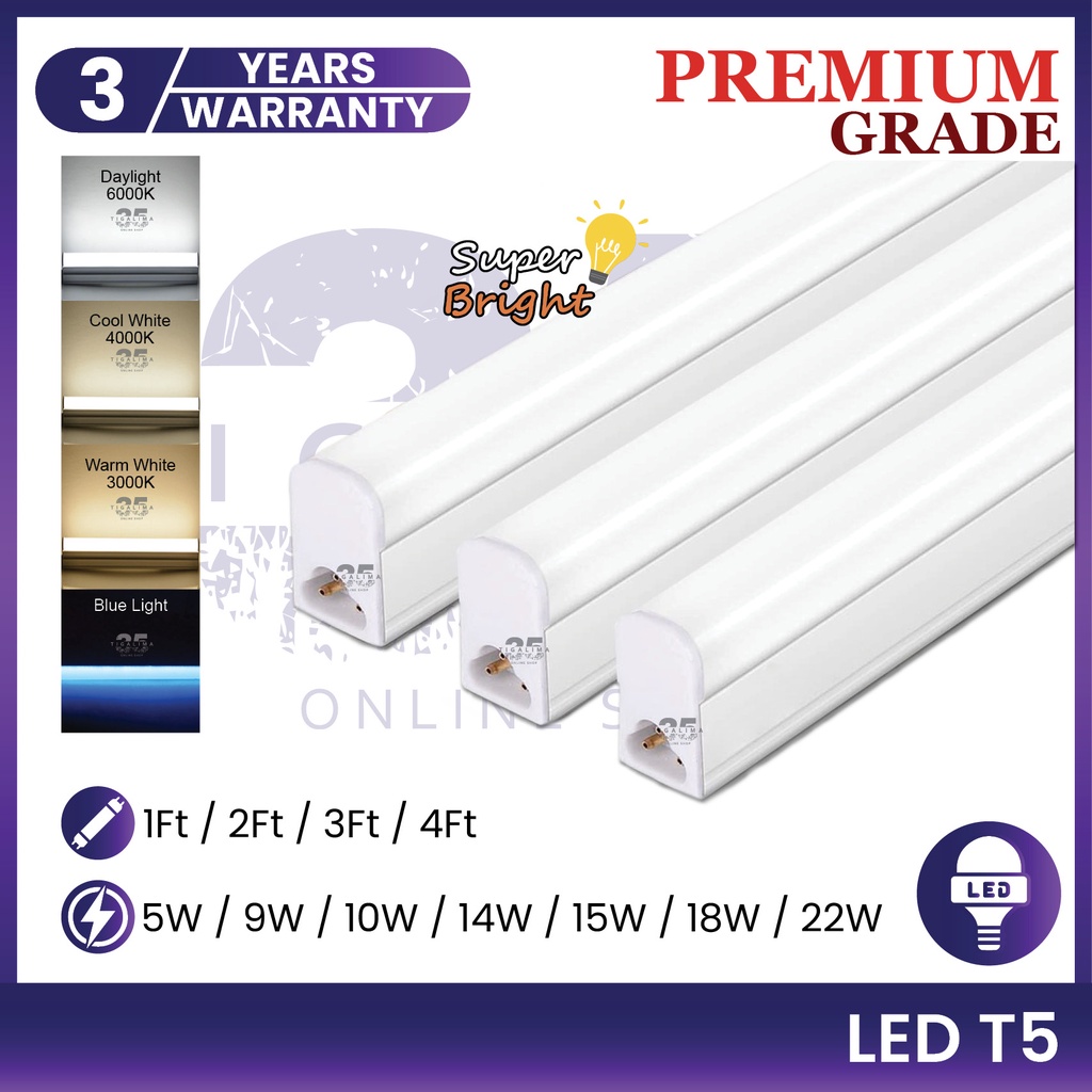 PREMIUM LED T5 Tube Light Wall Ceiling Strip Lighting Cabinet Plaster ...