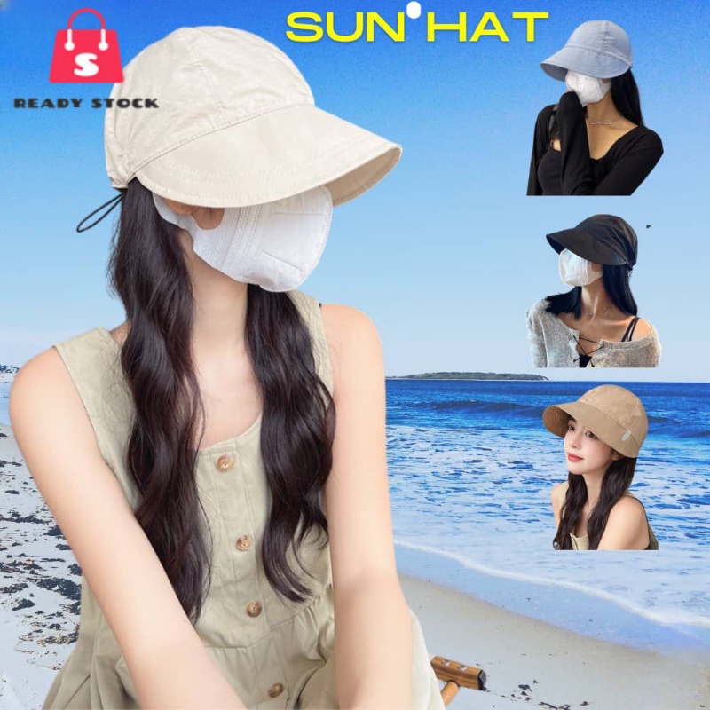 SRS_ Women Sun-Hat Sunproof UV Hat Foldable Adjustable Cap Sunscreen ...