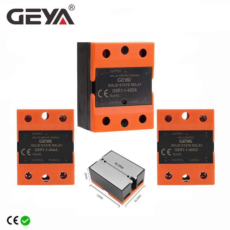 GEYA Single Phase Solid State Relay DC to AC DC to DC AC to AC 10A 25A 40A 60A 80A 100A 120A ...