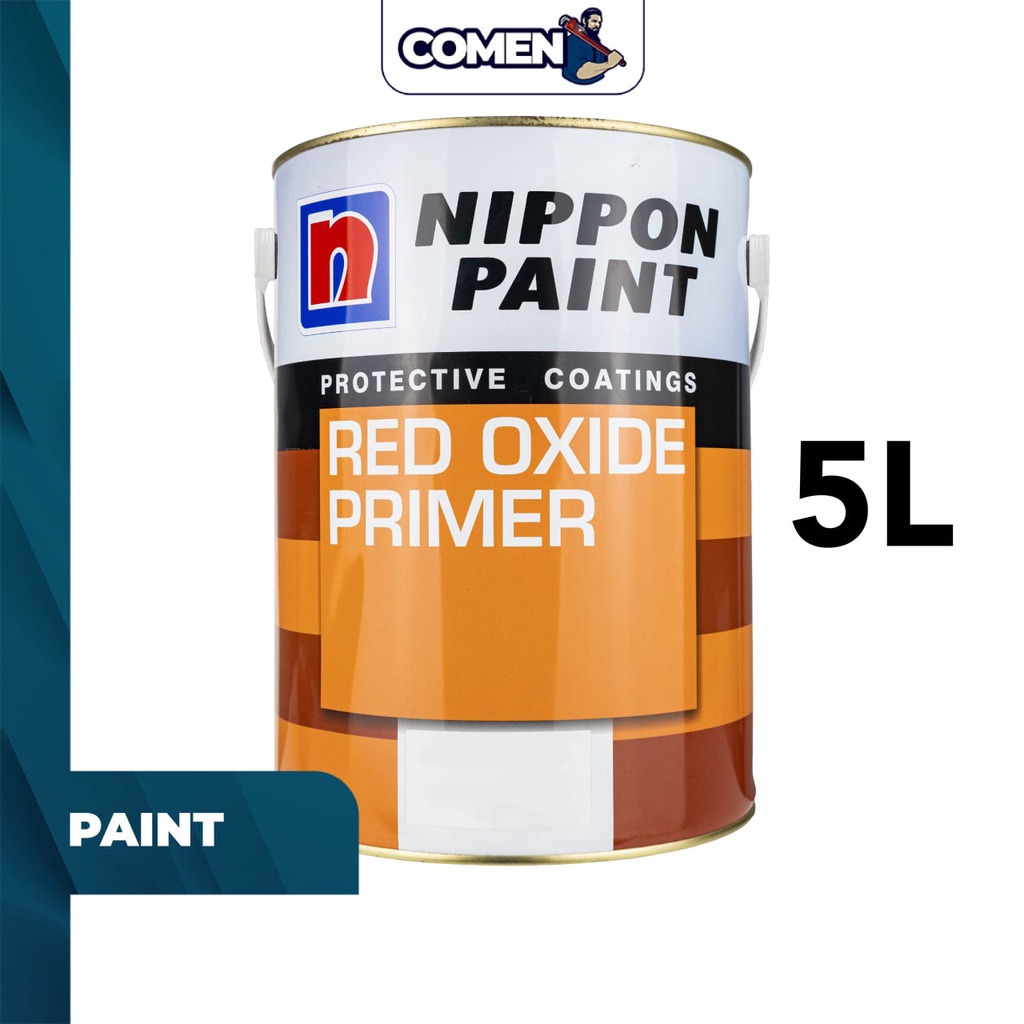 NIPPON PAINT Red Oxide Primer 5 Liter Protective Coating for Iron Steel ...