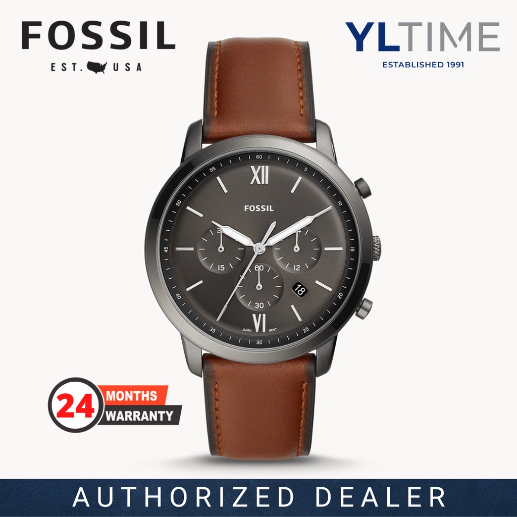 Fossil Gent FS5512 Neutra Chronograph Amber Leather Watch (100% ...