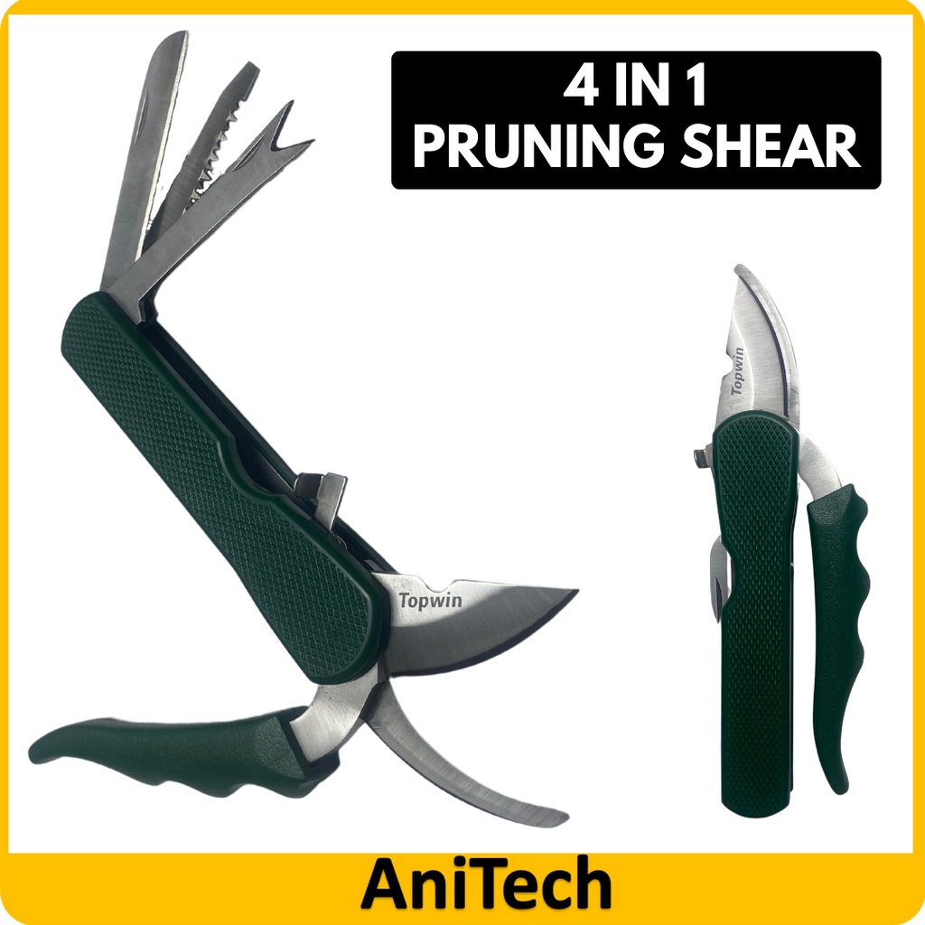 4 IN 1 Multi tool Folding Pruning Shears Garden Plant Tree Cutter ...