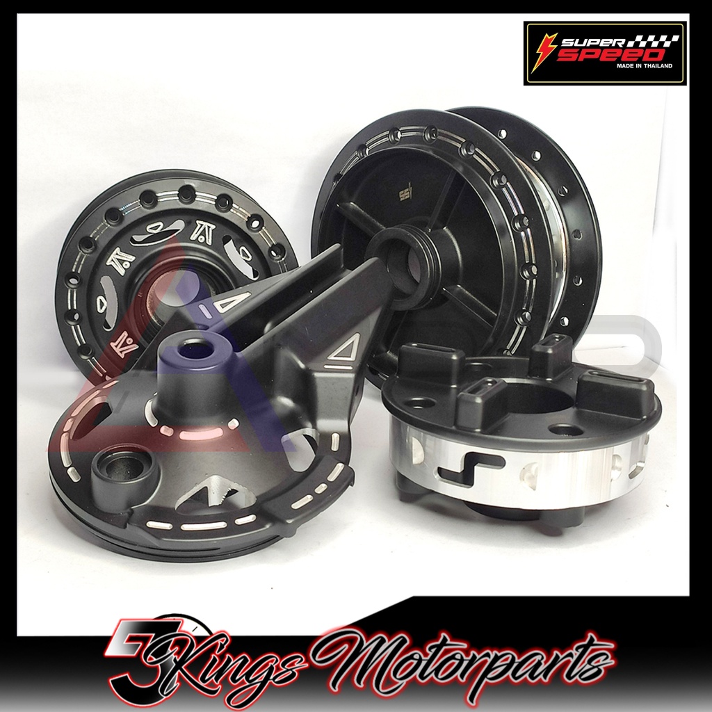 (SET) SUPER SPEED STAINLESS CNC HUB SET ( FRONT AND BACK ) HONDA WAVE ...