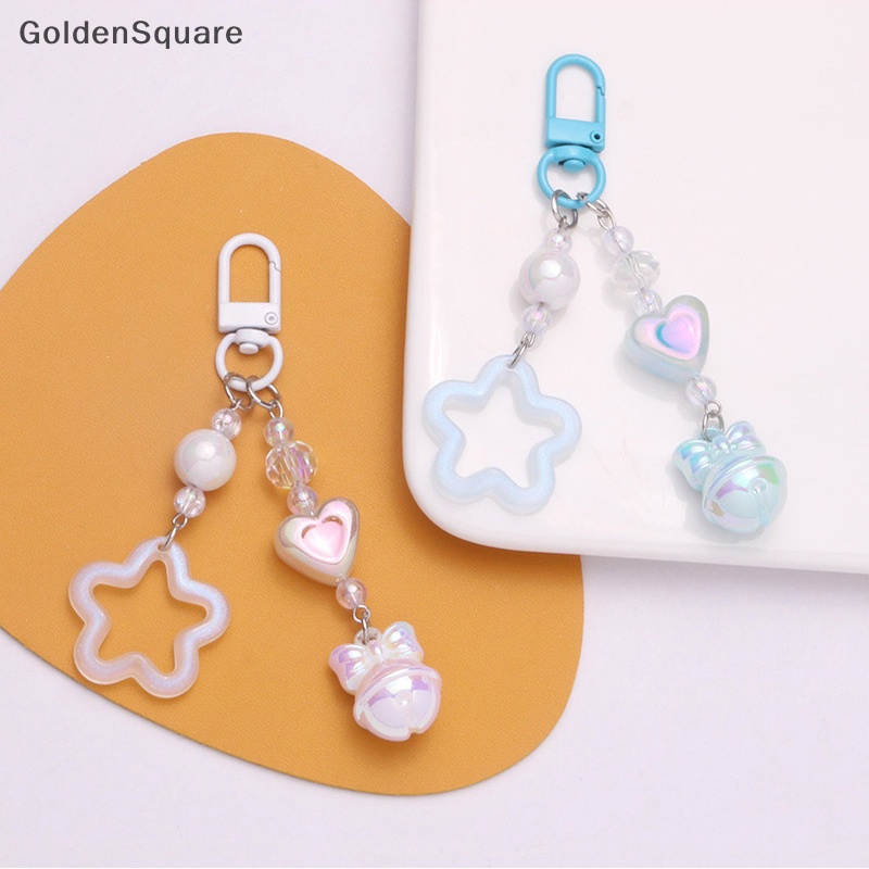 GG Hollow Pentagram Y2k Star Keychain Bell Pendant Cute Charm Key Ring Handbag Lanyard ...