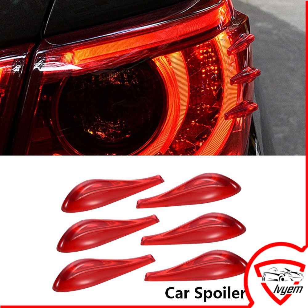 6PCS/Car Spoiler Sticker Car Anti-collision strip Tail Light sticker ...