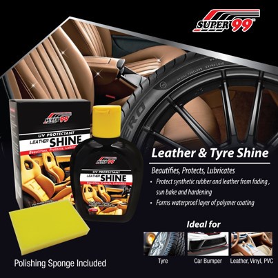 UV PROTECTANT Super 99 Leather Shine 125ml Dashboard Leather polish Car Interior Plastic Coating ...