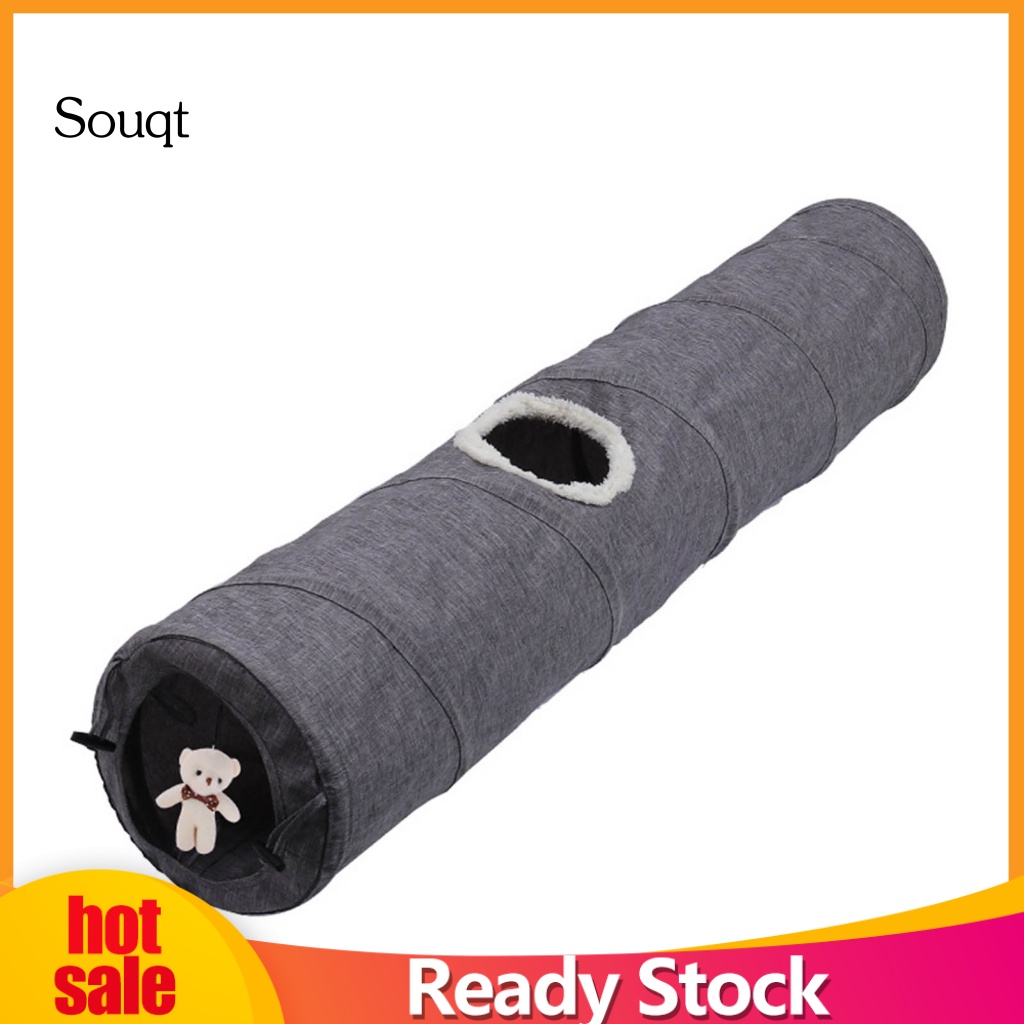 SQ Cat Tube Toy Straight Scratch Resistant Foldable Pet Kitten Tunnel ...
