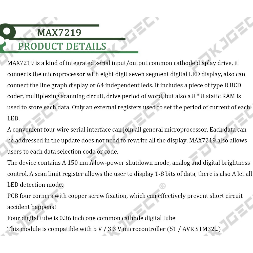 MAX7219 LED Dot Matrix 8 Digit Digital Tube Display Control Module For ...