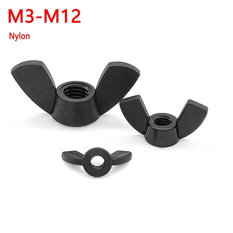 Nylon Nut Black Wingnut Butterfly Nut Ingot Plastic Thumb nut M3 M4 M5 ...