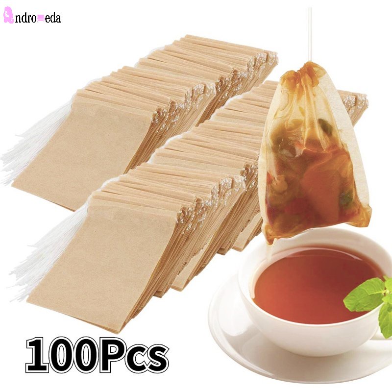 100Pcs Portable Disposable Eco-Friendly Wood Pulp Paper Tea Bags ...