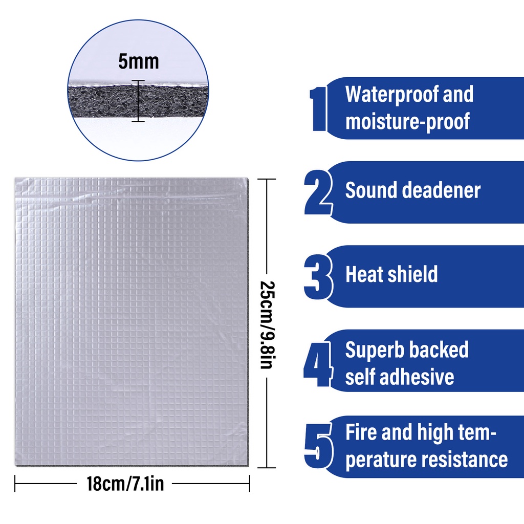 10 PCS Car Hood Sound Proofing Noise Deadening Proofing Car Sound Heat ...