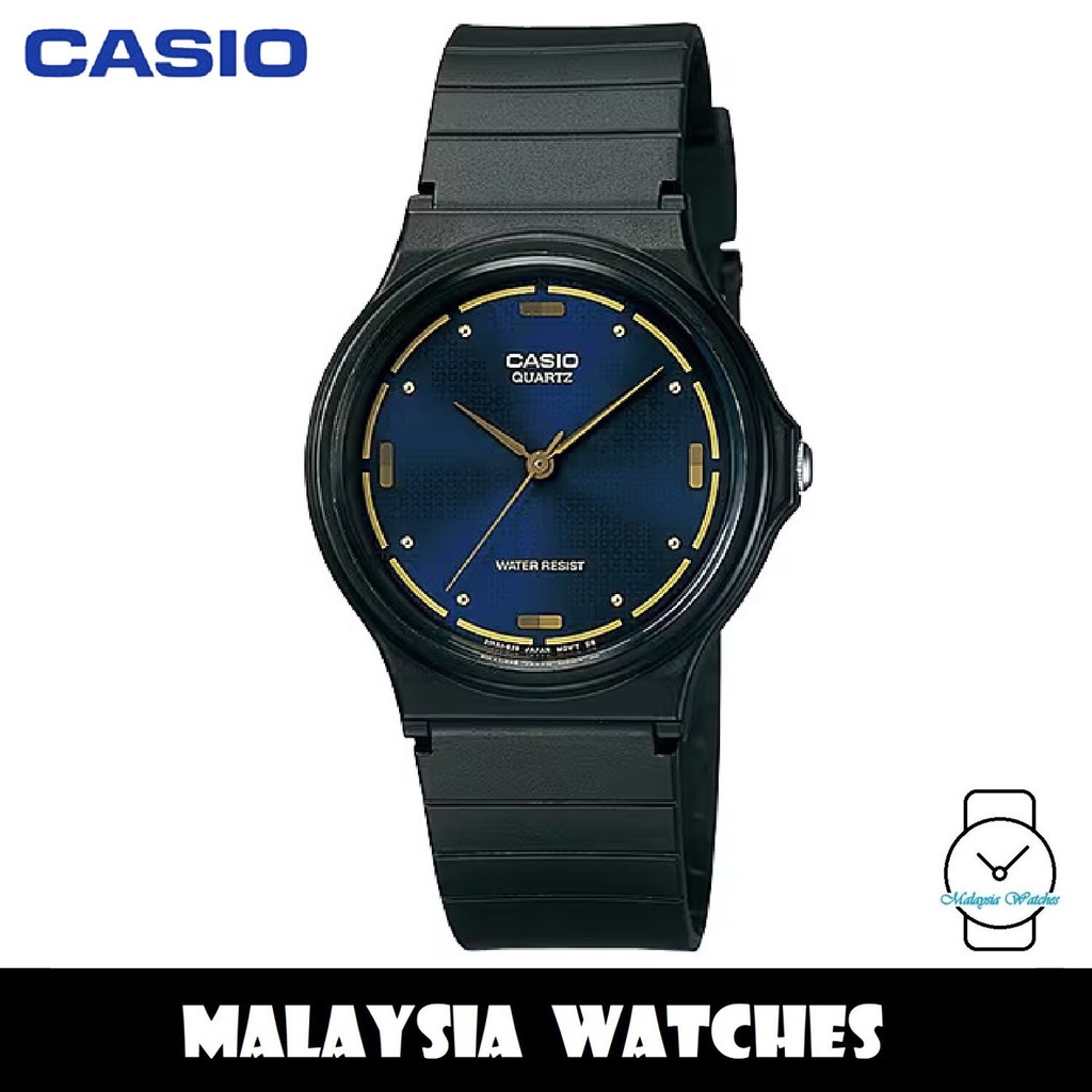 (100% Original) Casio MQ-76-2A Classic Quartz Analog Blue Dial Black Resin Case & Strap Watch ...