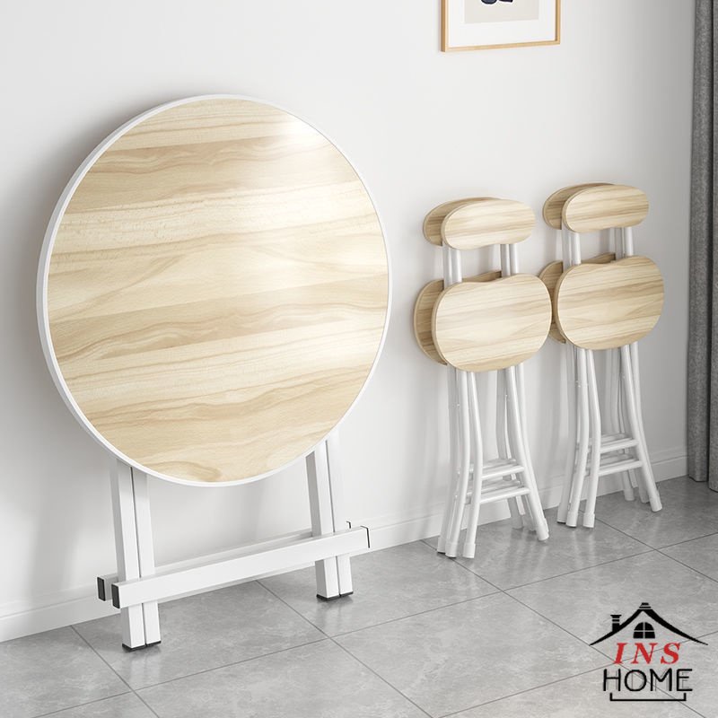Foldable Table Small Round Table Home Simple Dining Table Outdoor ...