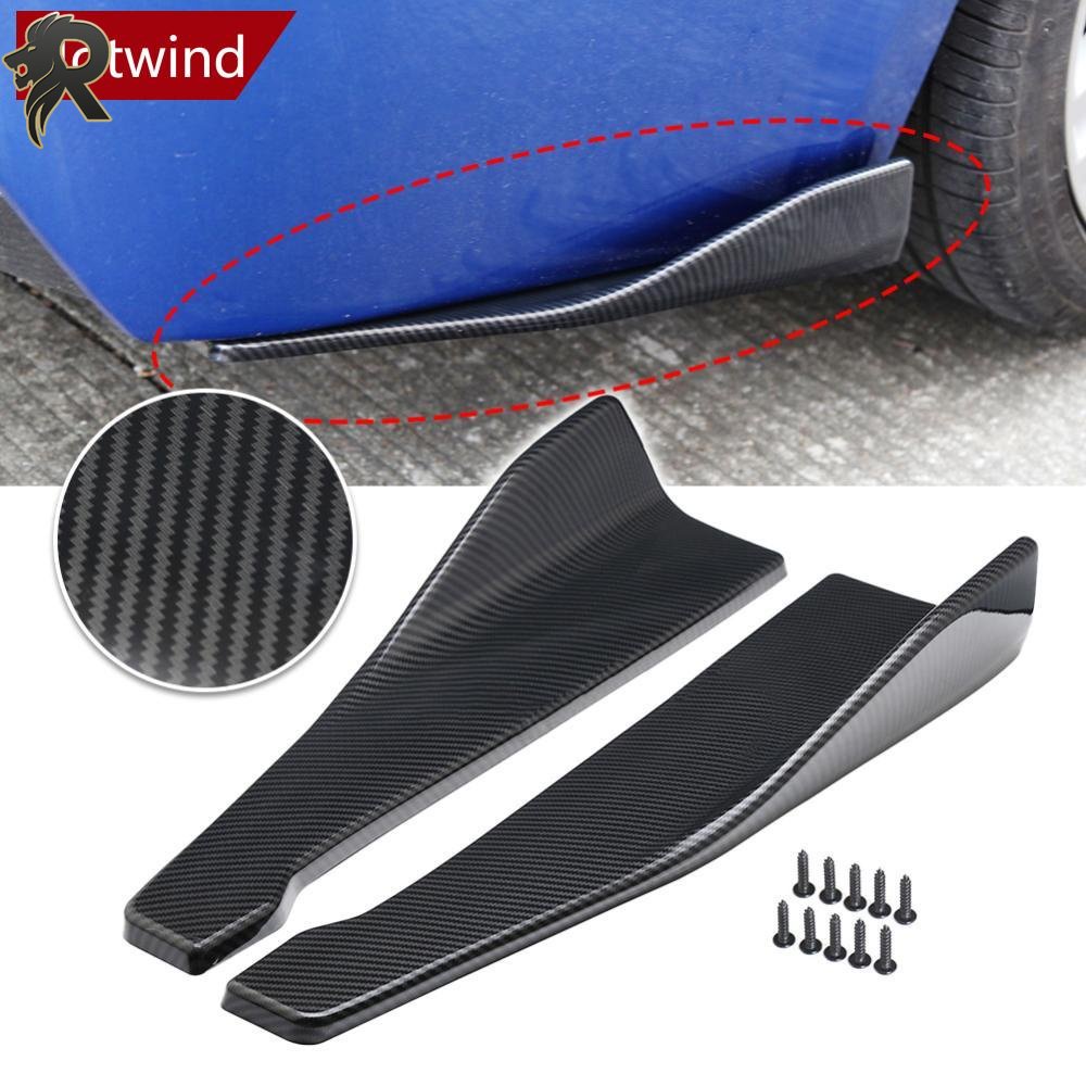 RL Universal 2Pcs Car Front Rear Bumper Strip Carbon Fiber Car Winglets ...